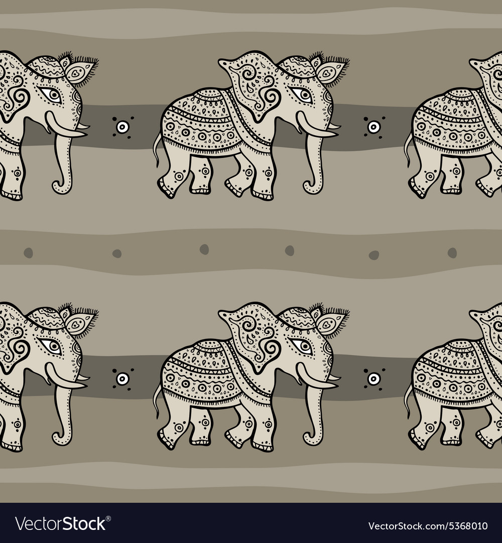 Elephants seamless pattern Royalty Free Vector Image