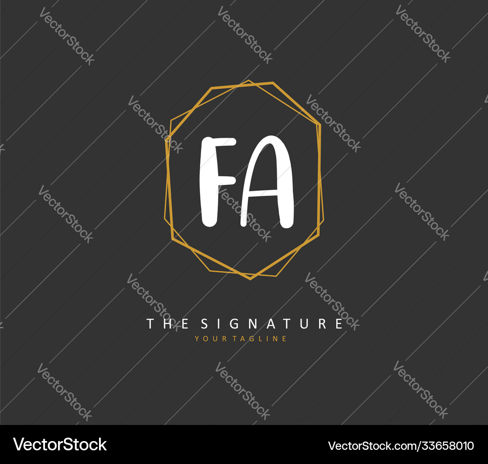 F a fa initial letter handwriting and signature Vector Image