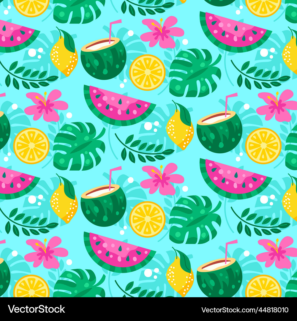 Flat summer pattern design Royalty Free Vector Image