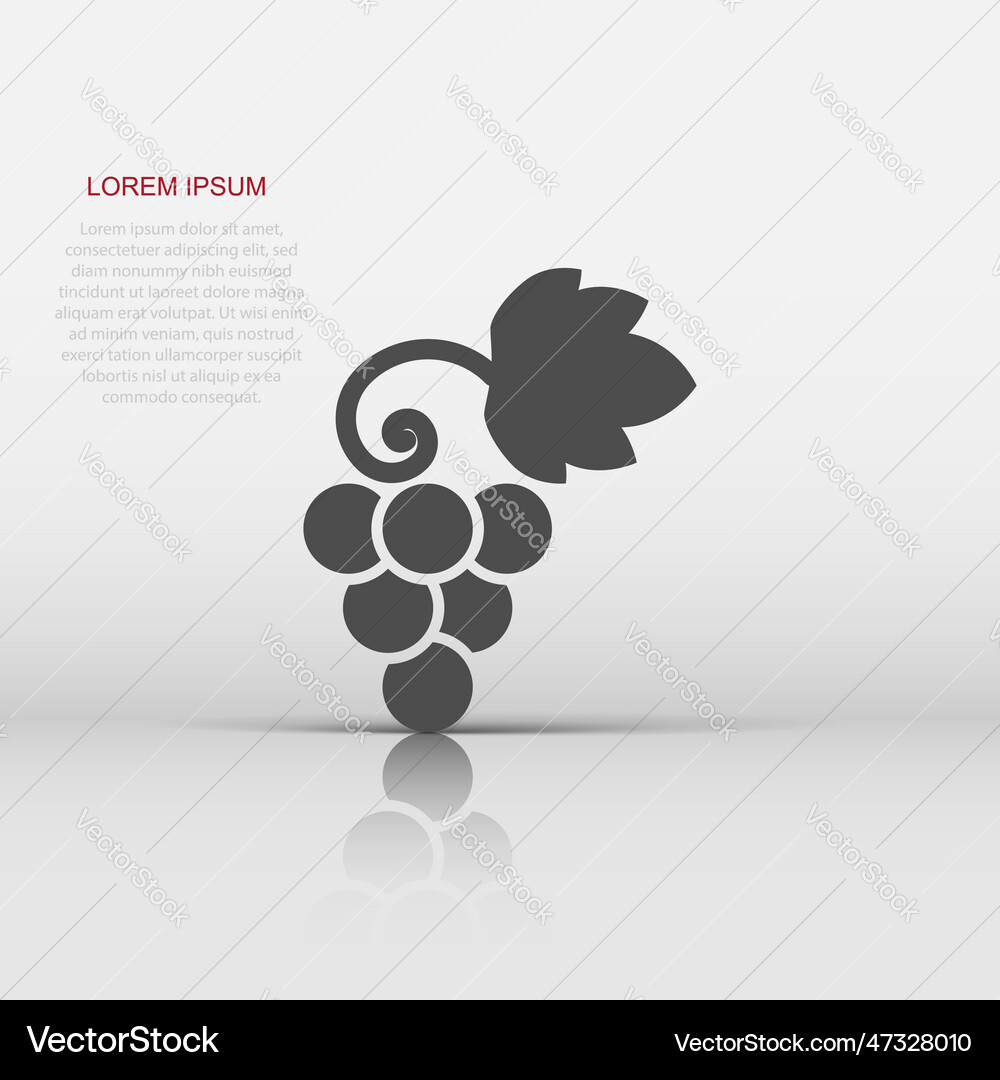Grape fruits sign icon in flat style grapevine Vector Image