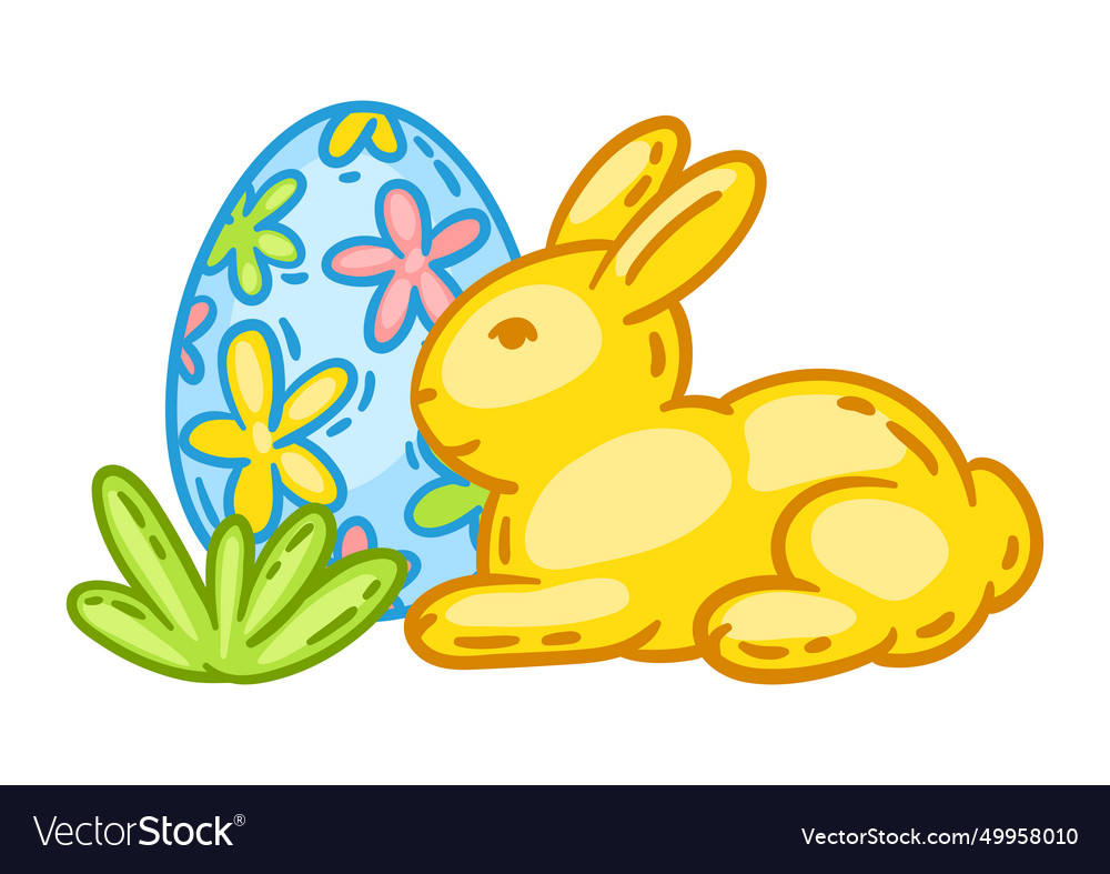 Happy Easter Cute Object Royalty Free Vector Image