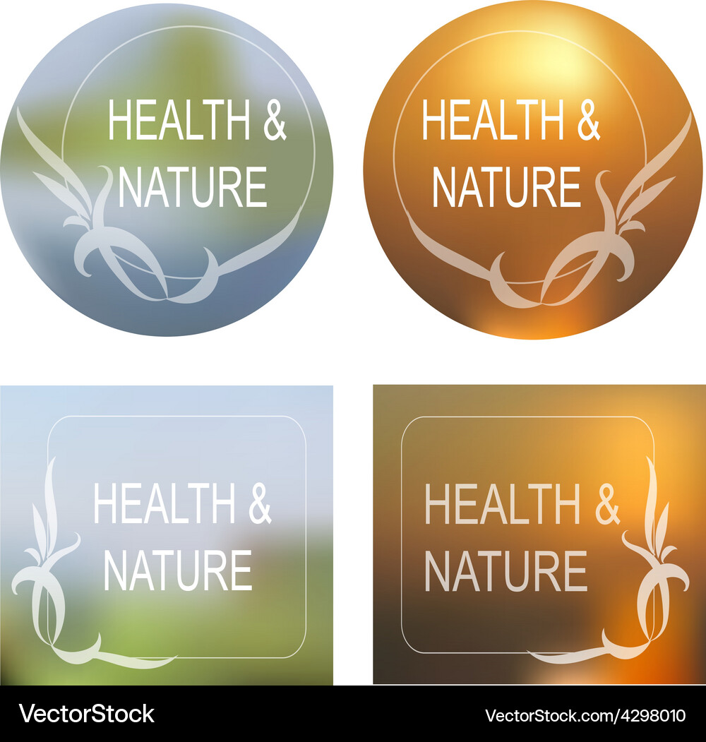 Health and nature background decorative frame set Vector Image