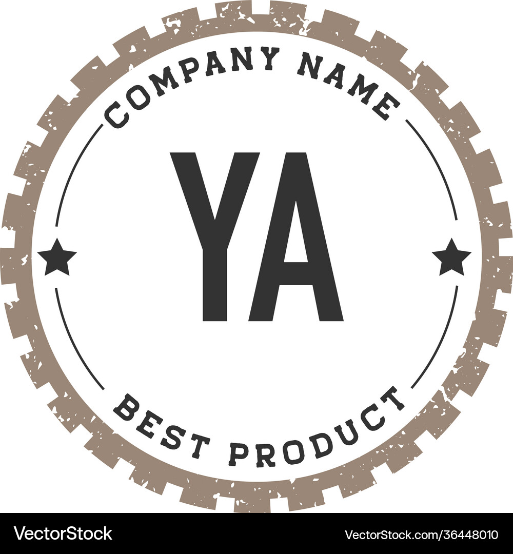 Initial letter ya gear vintage logo concept Vector Image