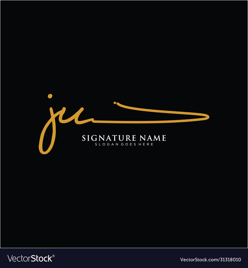 Letter ju signature logo template Royalty Free Vector Image
