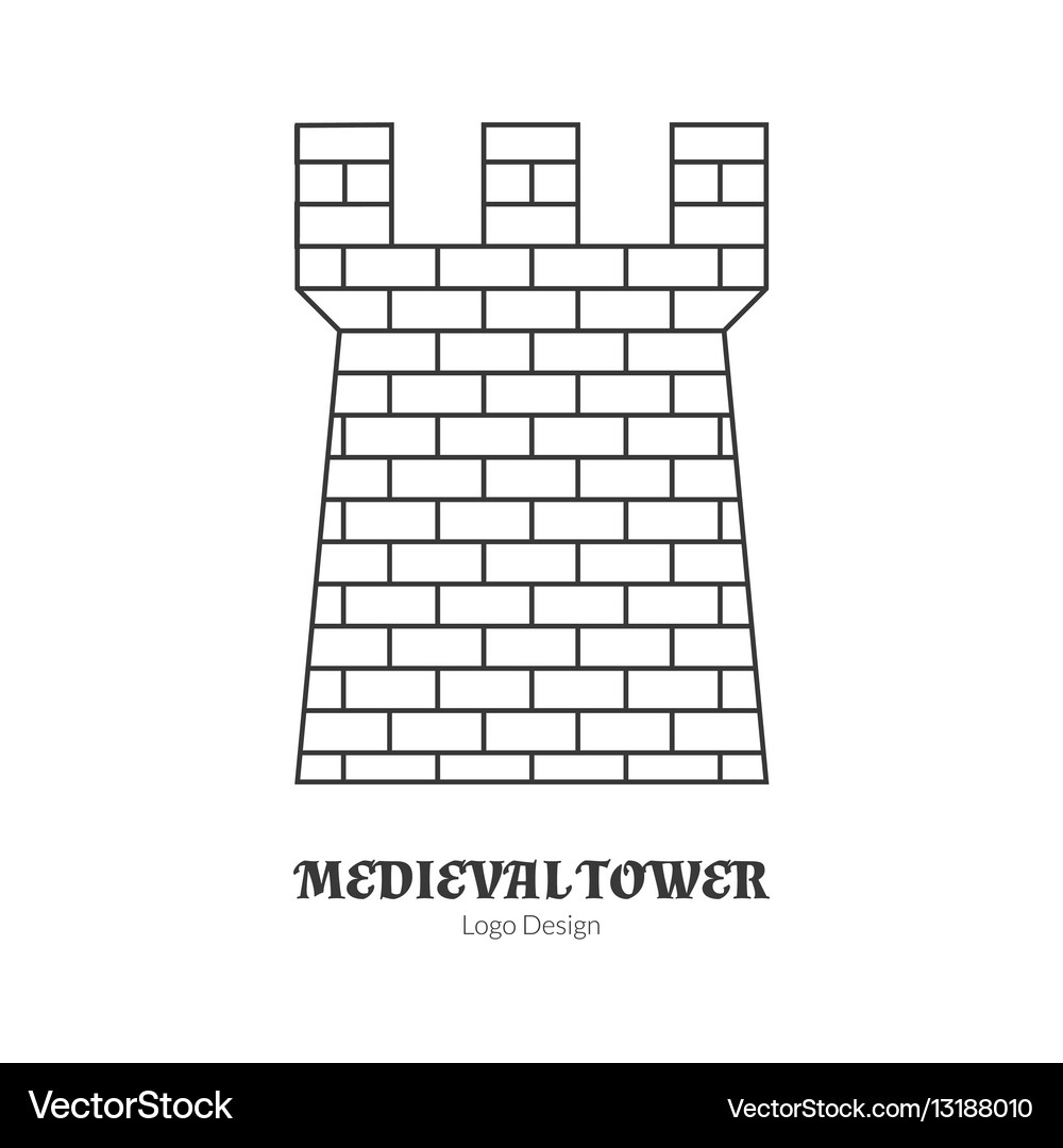 Medieval logo emblem template with outline icon Vector Image