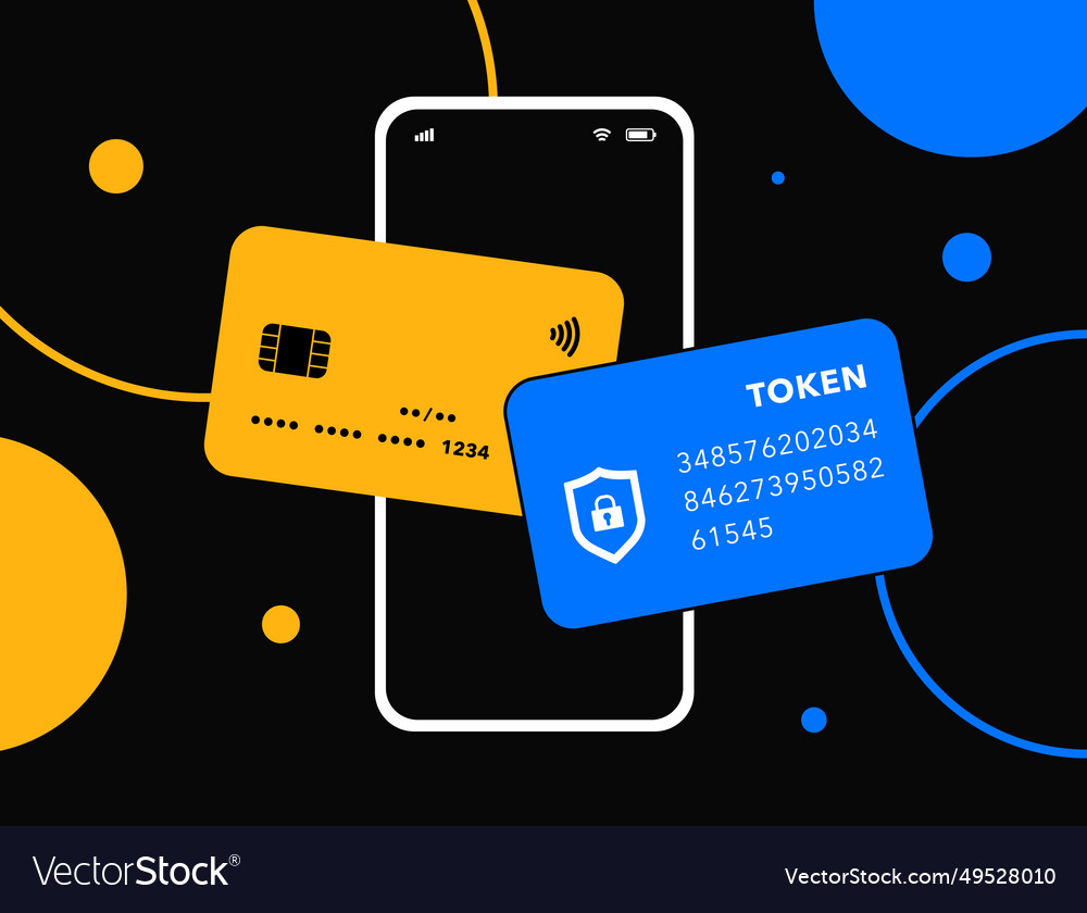Payment Tokenization Safeguard Cardholder Data Vector Image
