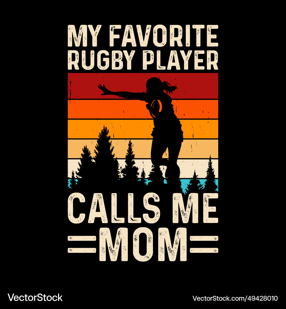 Rugby player coach t-shirt design Royalty Free Vector Image