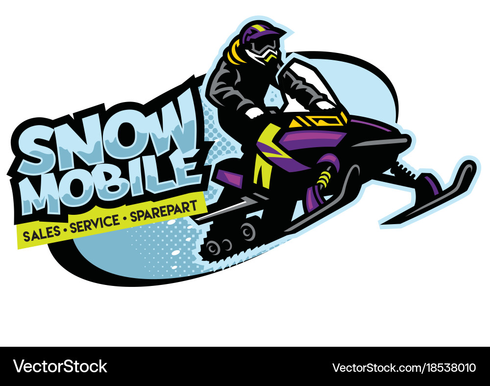 Snowmobile shop sign design Royalty Free Vector Image