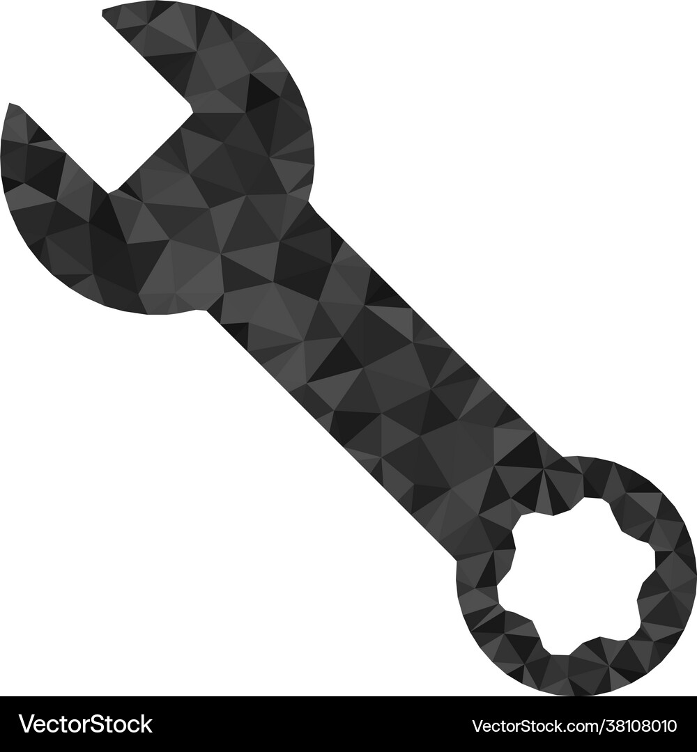 Spanner lowpoly icon Royalty Free Vector Image