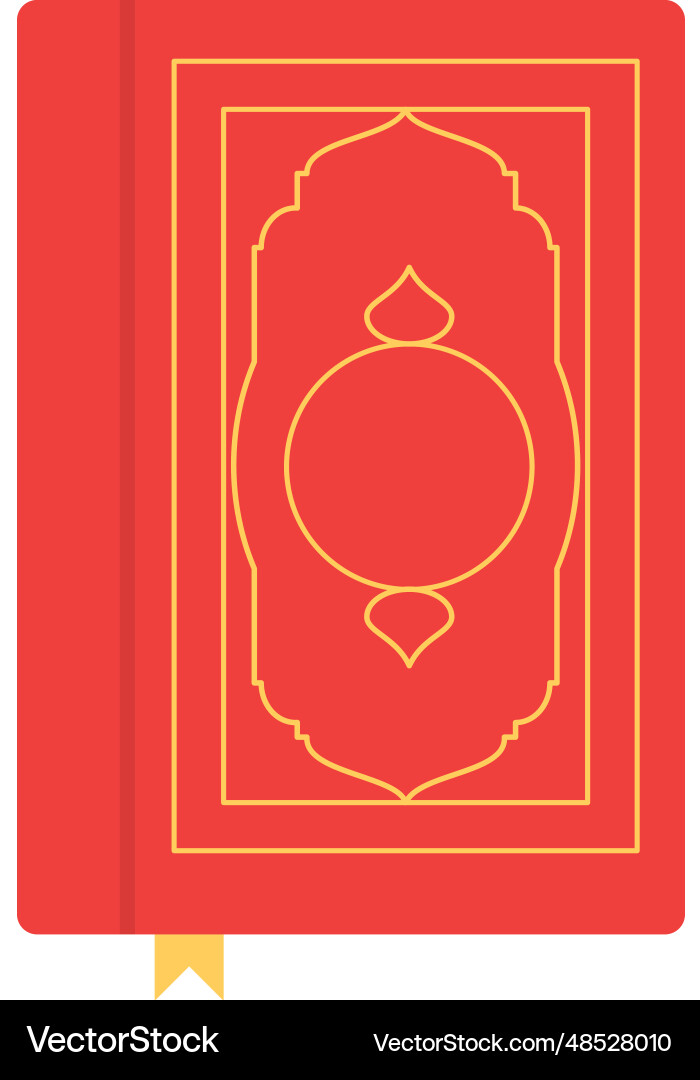 Traditional quran book red Royalty Free Vector Image
