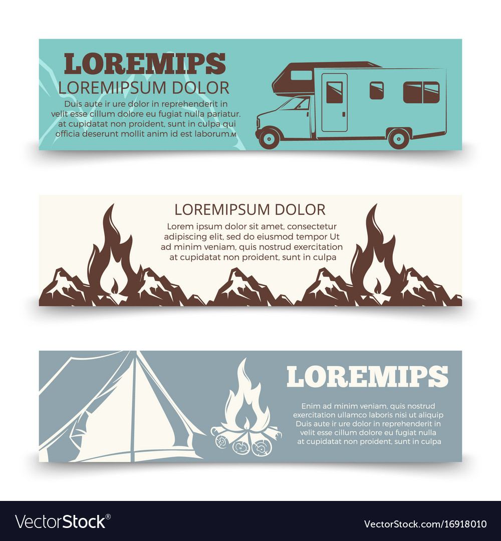 Vintage camping banners template collection Vector Image