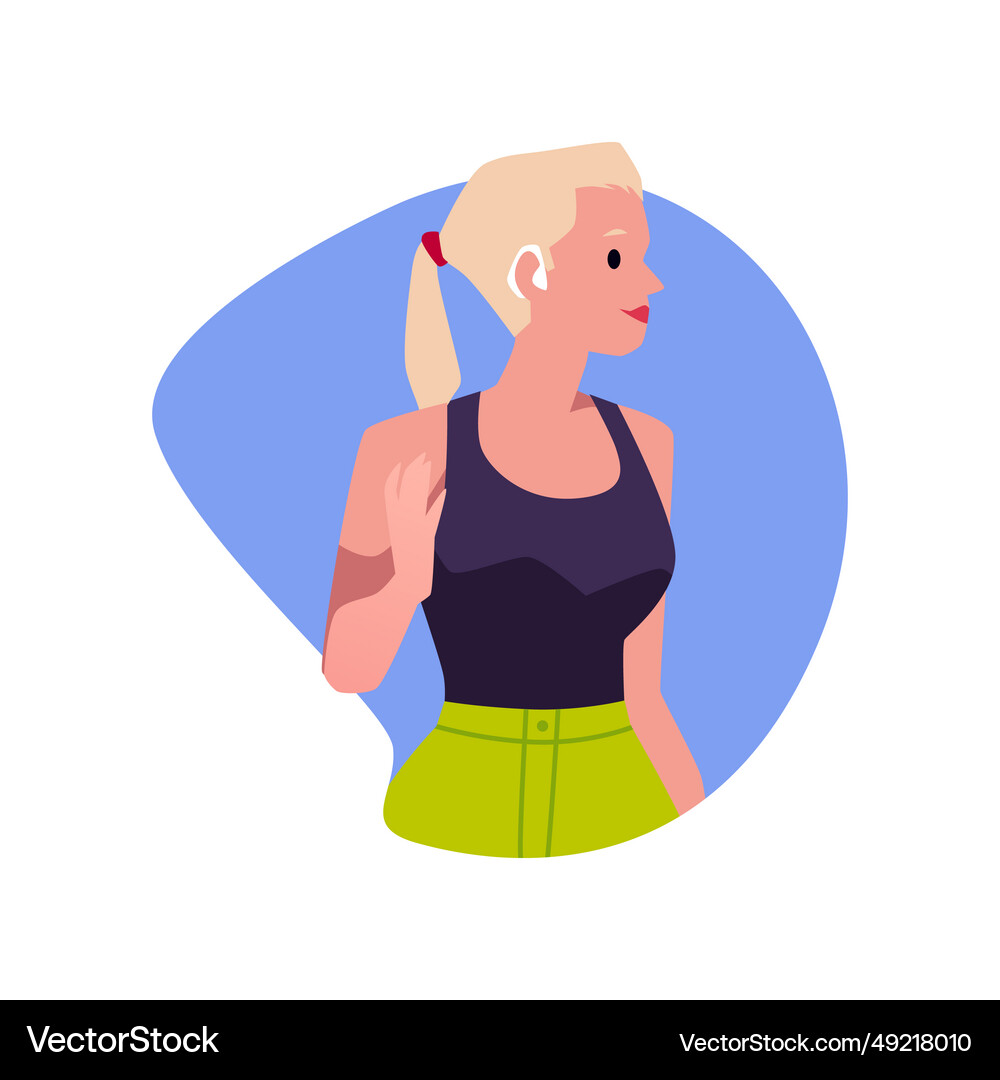 Woman with hearing impairments using aid Vector Image