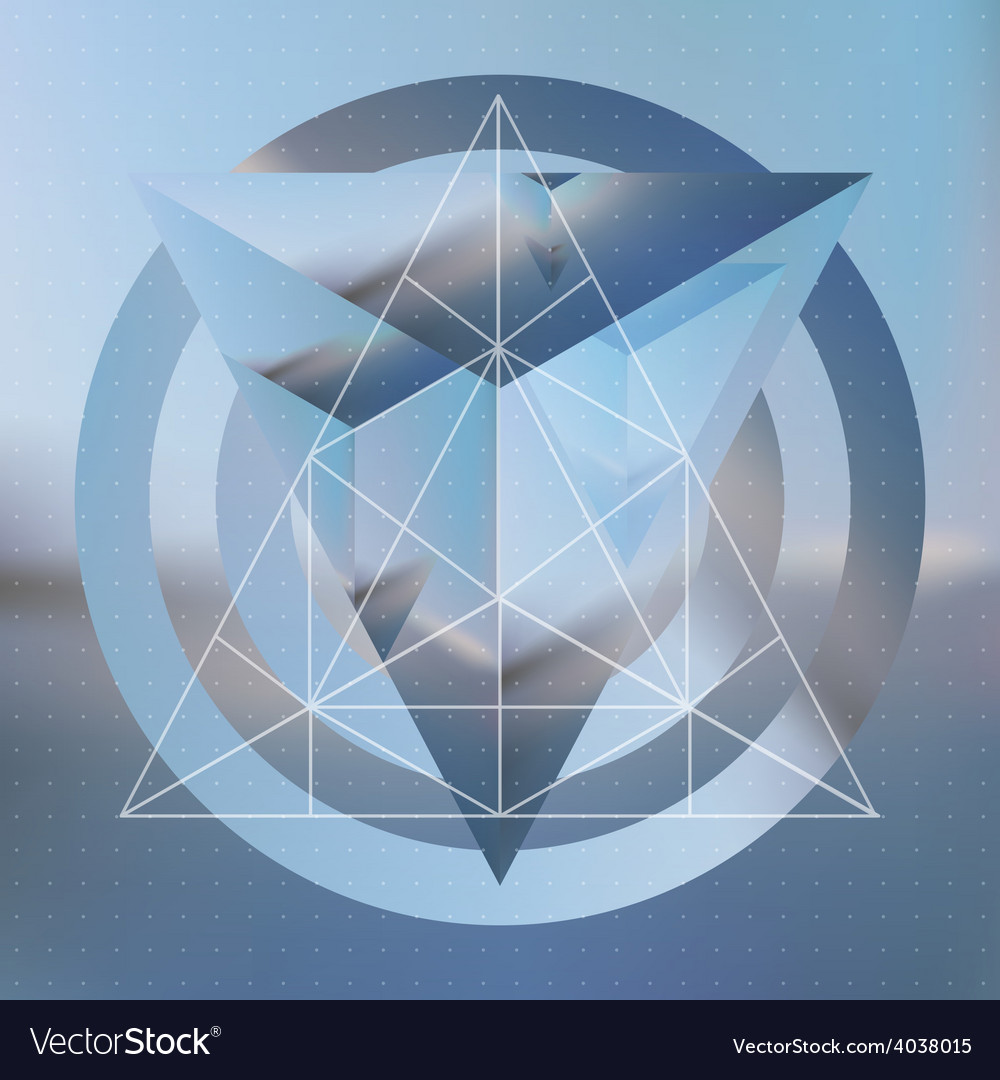 Abstract Isometric Pyramid With The Reflection Vector Image