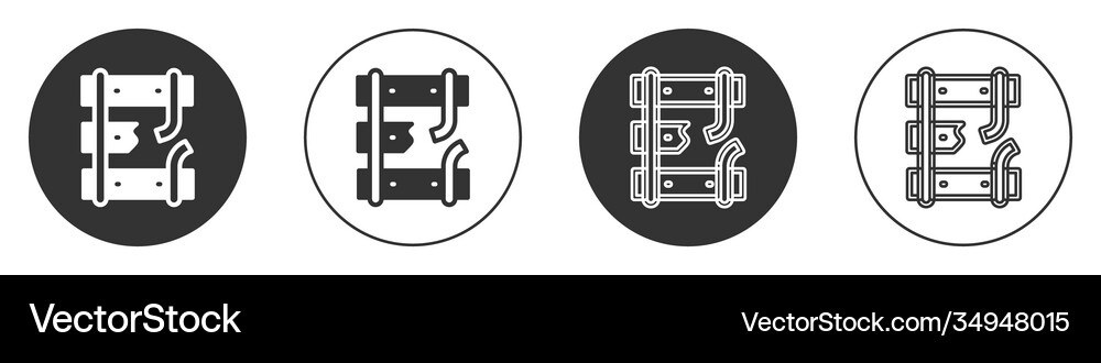Black broken or cracked rails on a railway icon Vector Image