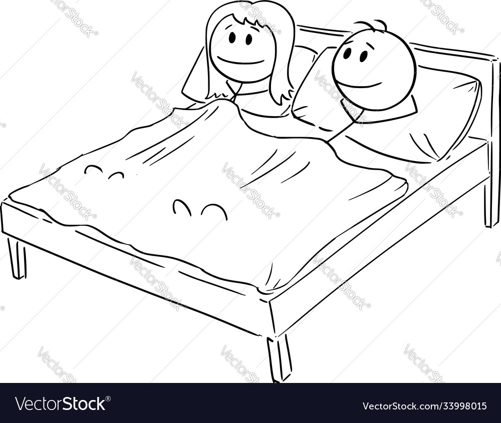 Cartoon Happy Heterosexual Couple Man And Vector Image 