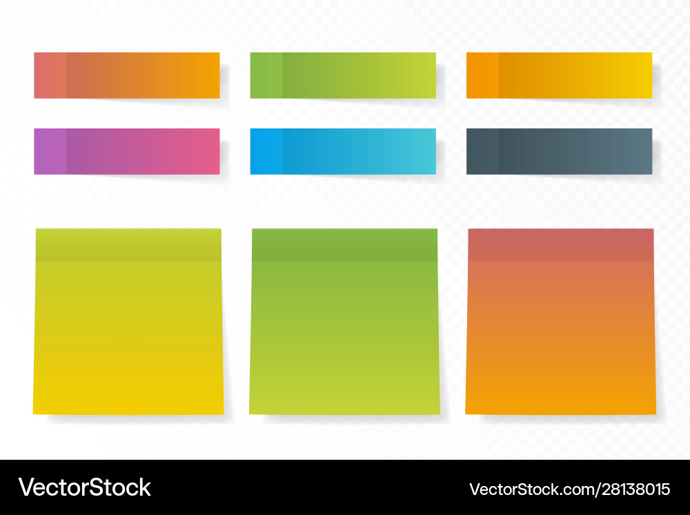 Different color paper stickers collection Vector Image