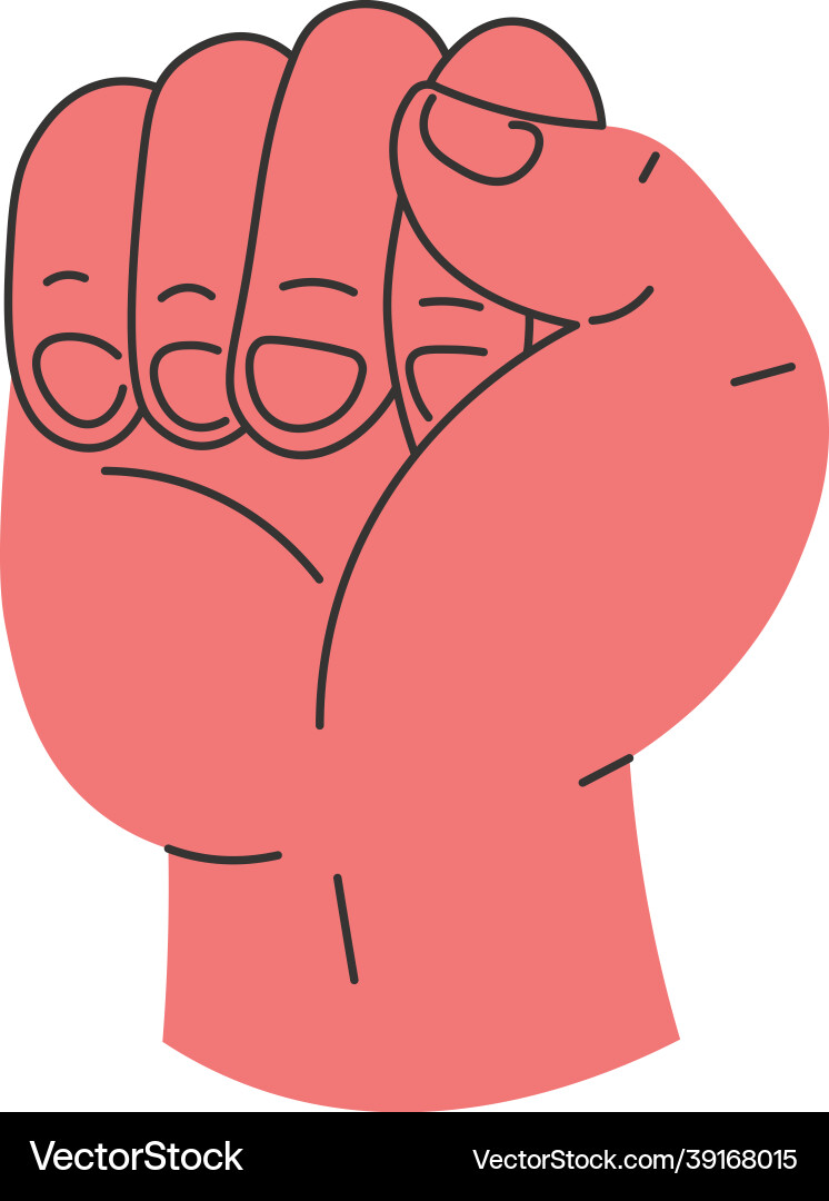 Fist gesture hand with clenched fingers Royalty Free Vector