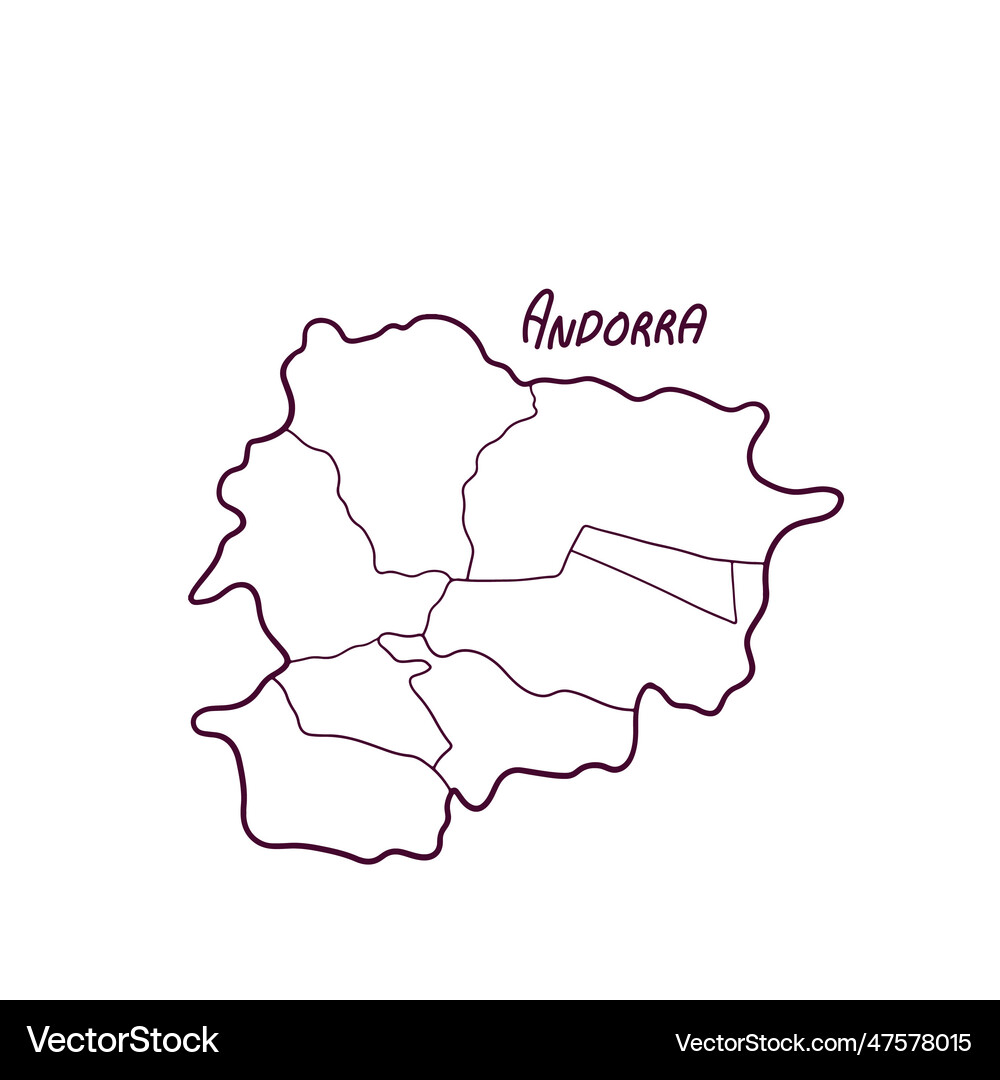Hand drawn doodle map of andorra Royalty Free Vector Image
