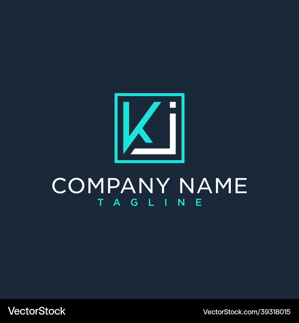 Kj jk initial logo luxury design inspiration Vector Image