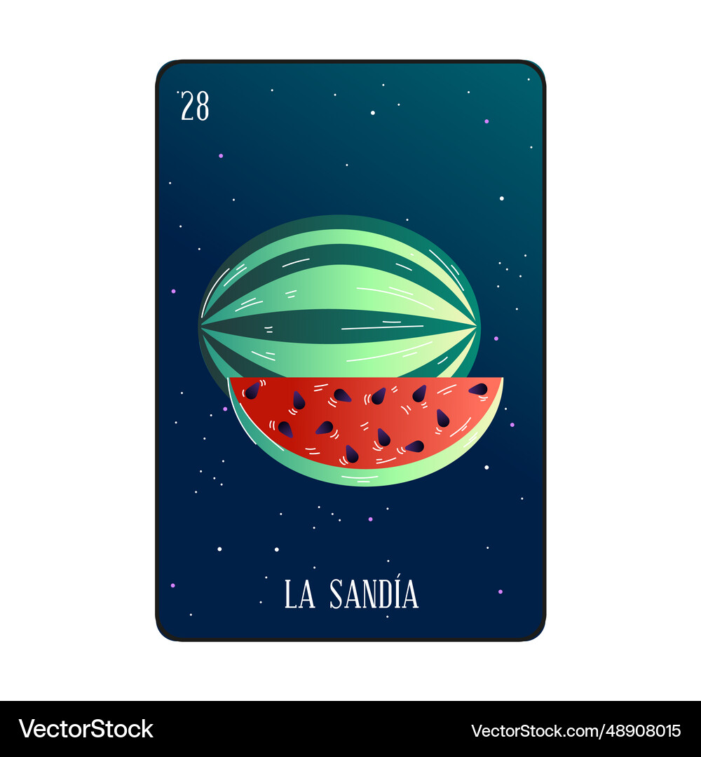 Loteria watermelon card Royalty Free Vector Image