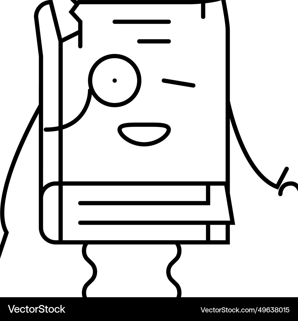 Person book character line icon Royalty Free Vector Image