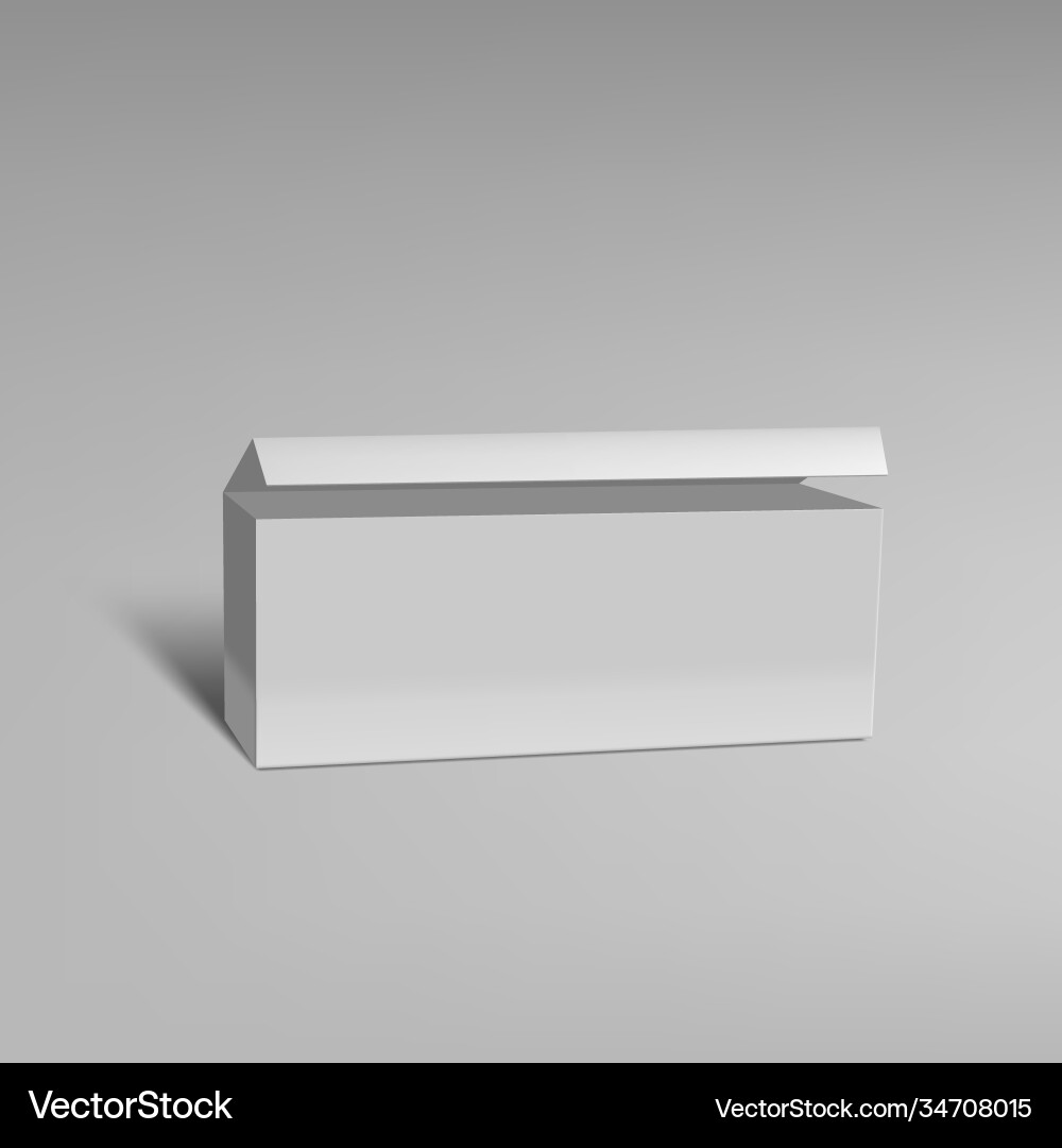Realistic white cardboard tea box on back Vector Image