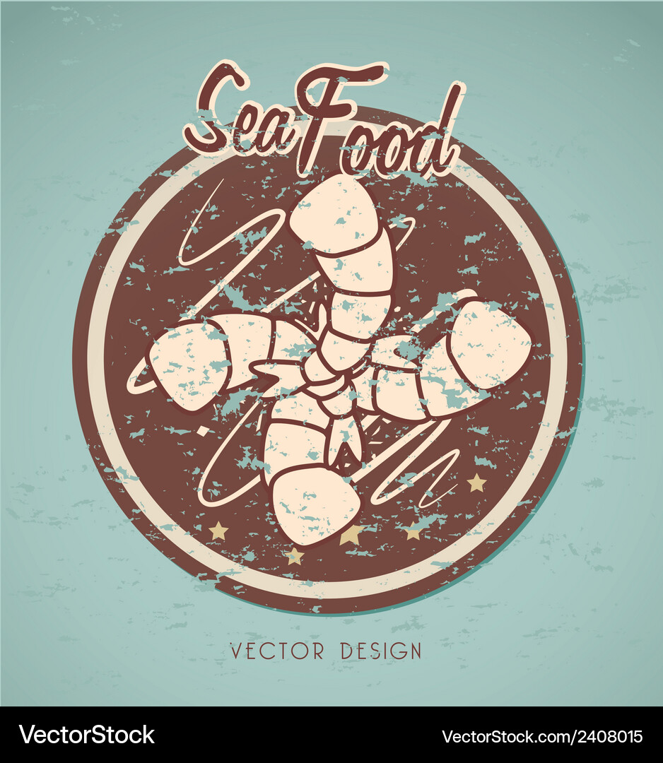 Sea food over blue background Royalty Free Vector Image