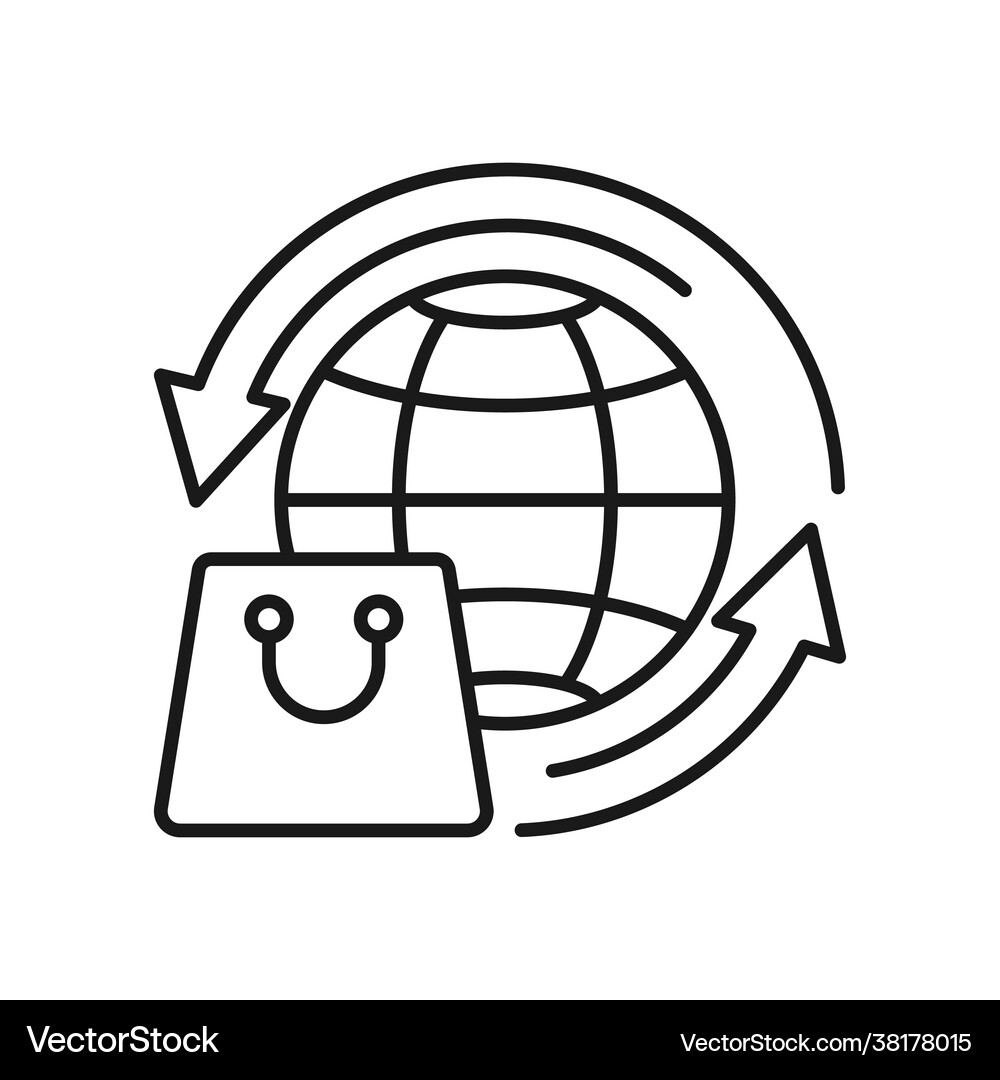 Shopping cart with globe icon design Royalty Free Vector