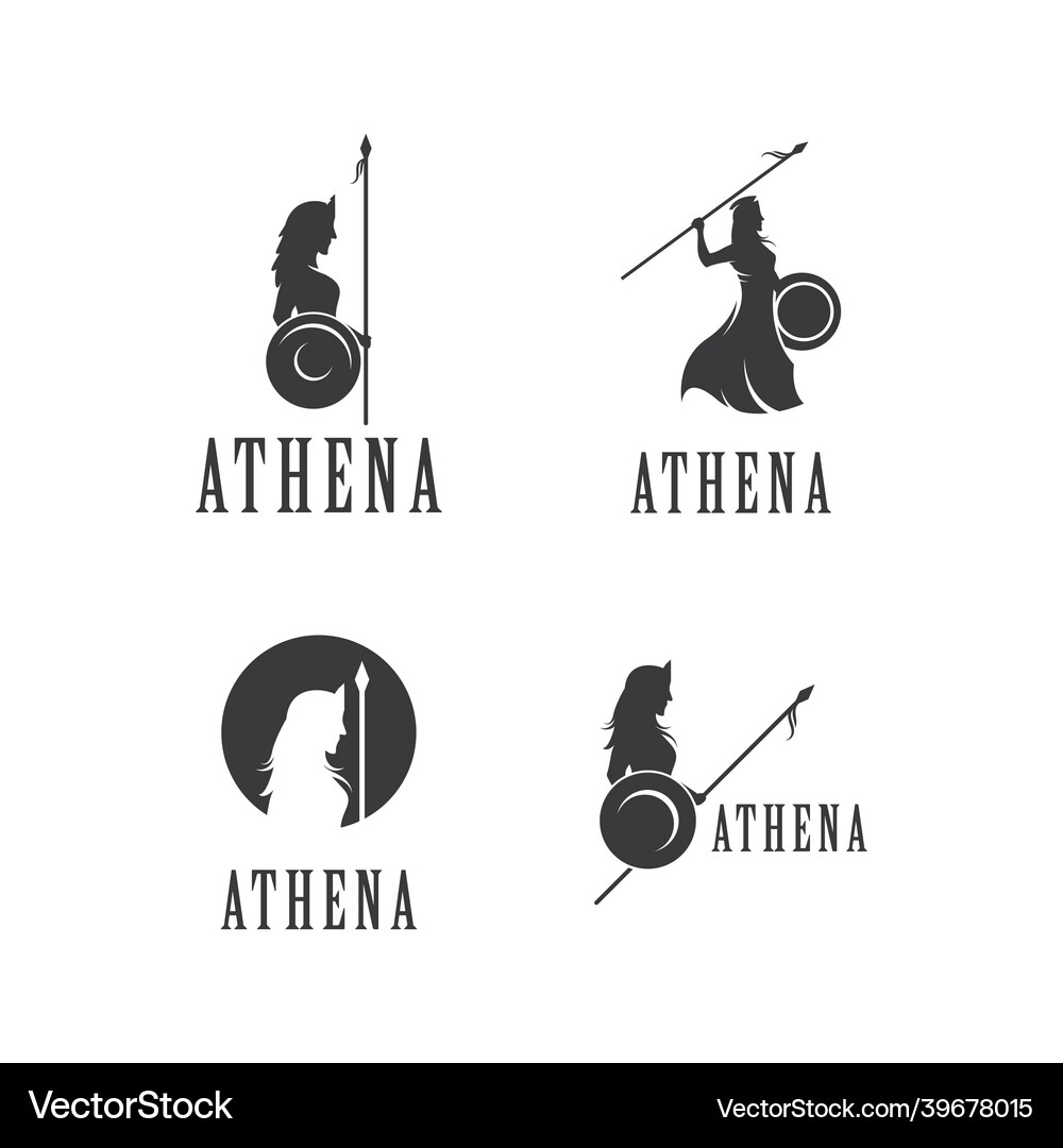 Silhouette of athena Royalty Free Vector Image