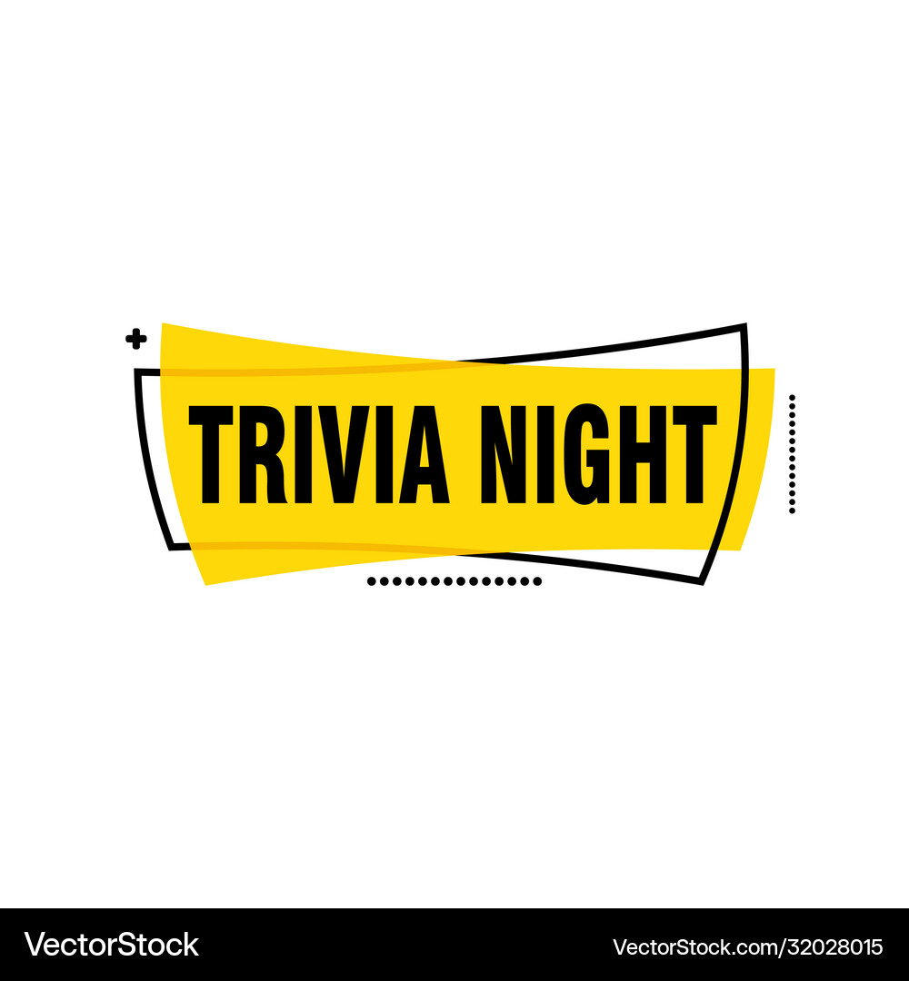 Trivia night labels banners ribbon design Vector Image
