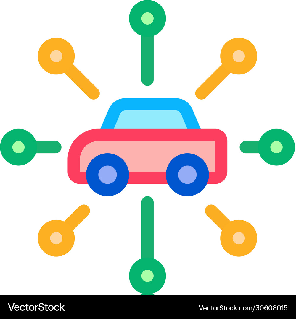 Universal network cars icon outline Royalty Free Vector