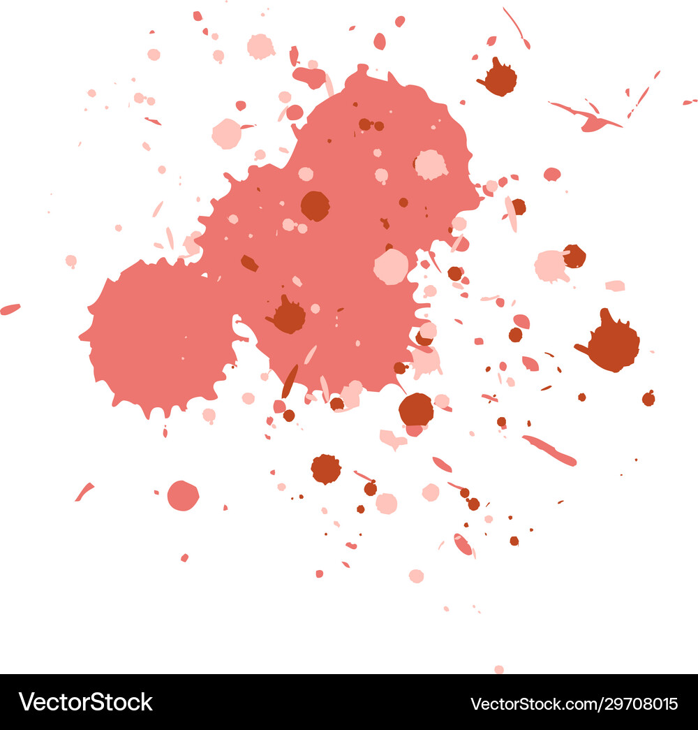 Watercolor splash in red on white background Vector Image