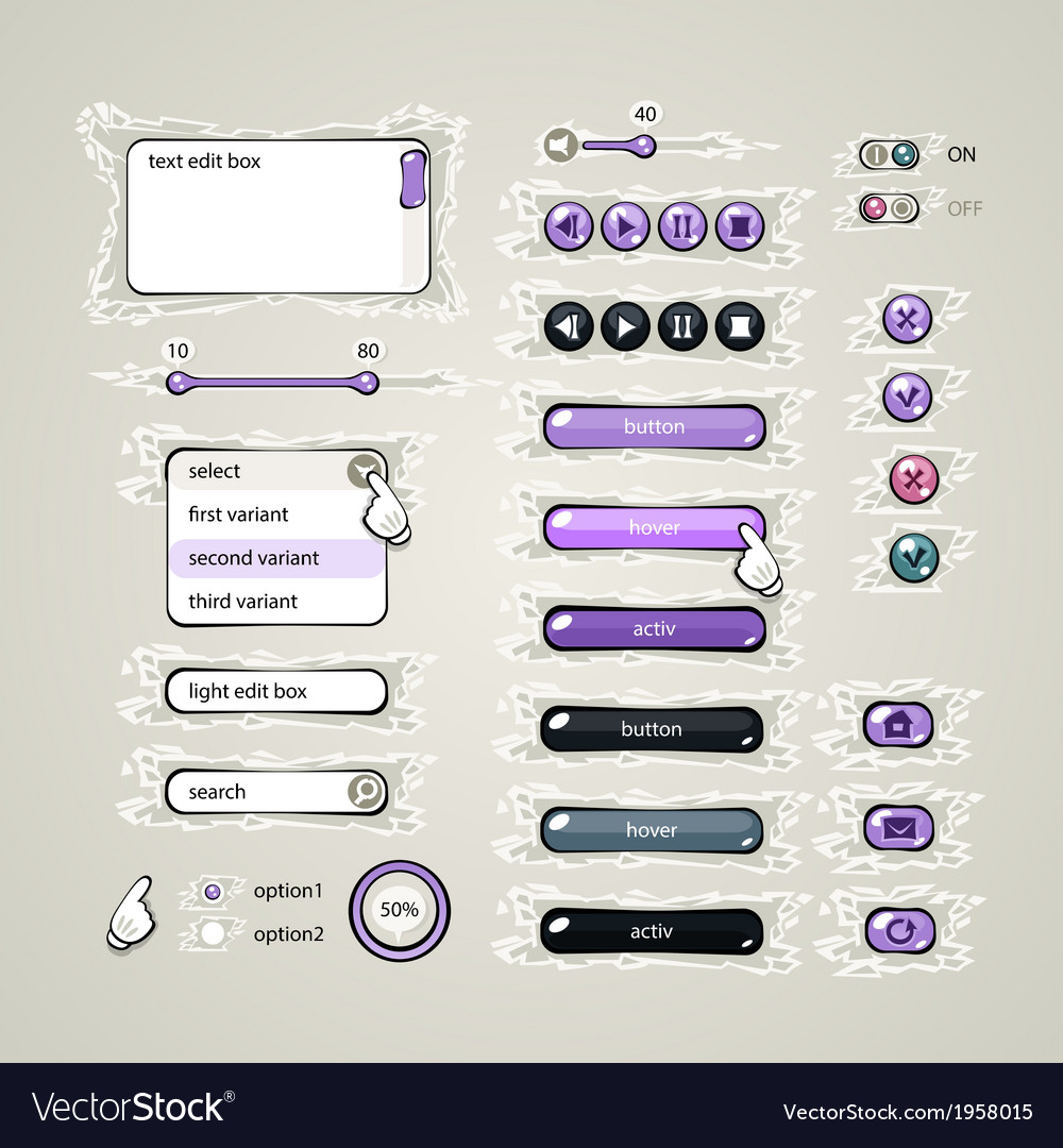 Web design elements violet Royalty Free Vector Image