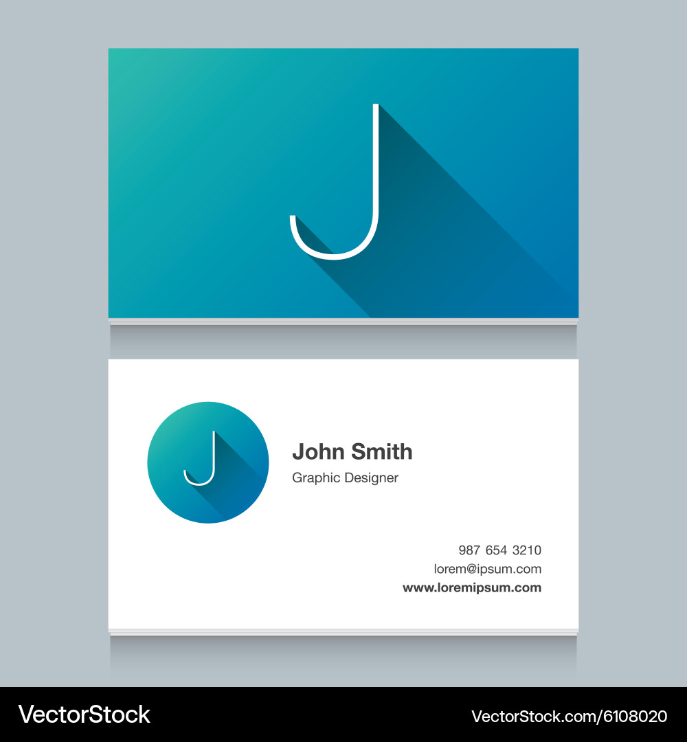 Business card letter j Royalty Free Vector Image