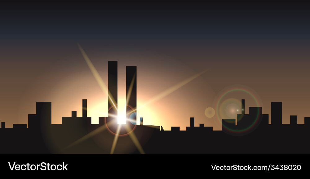 City sunset Royalty Free Vector Image - VectorStock