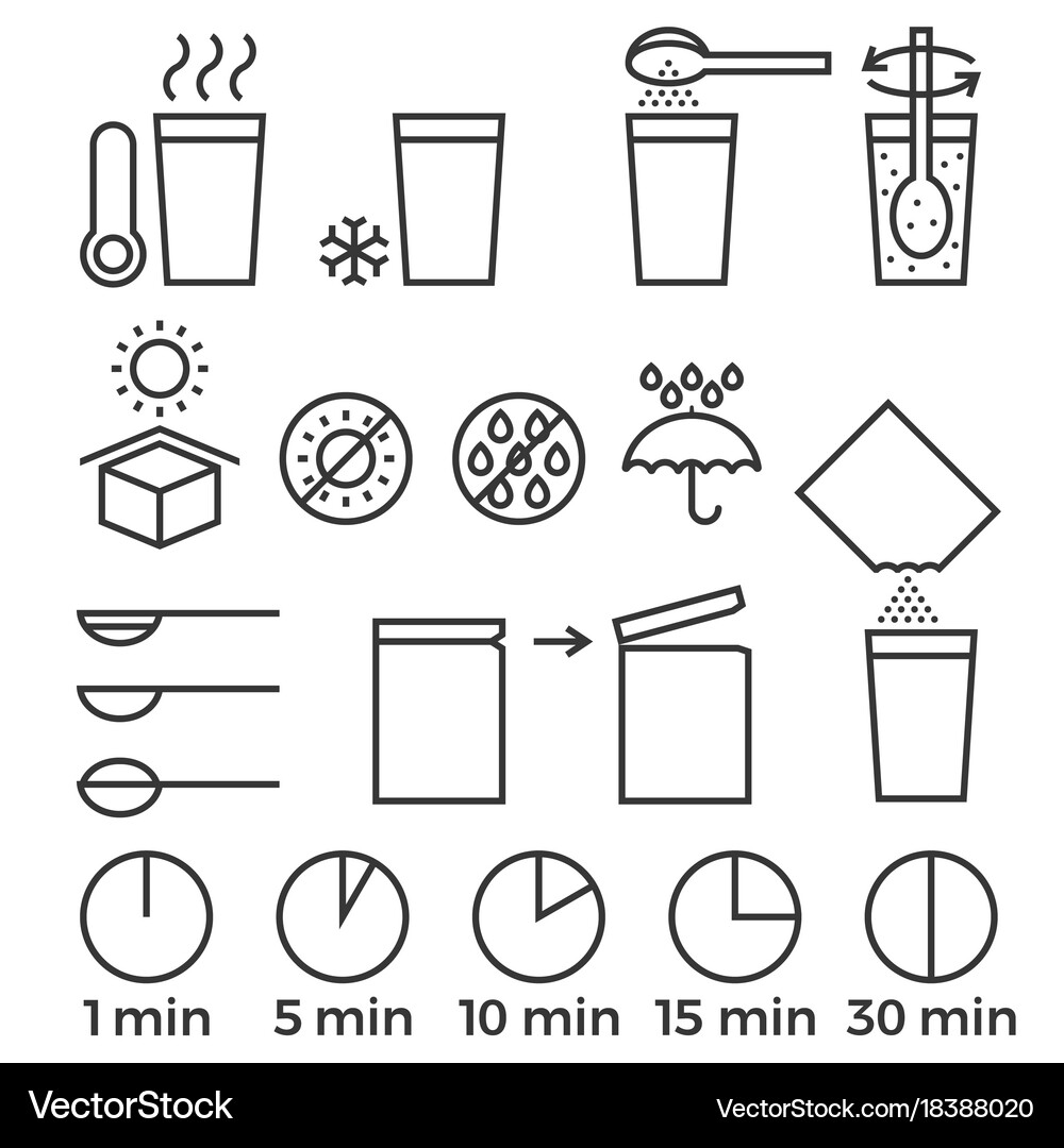 Cooking sign instruction for manual on packing Vector Image