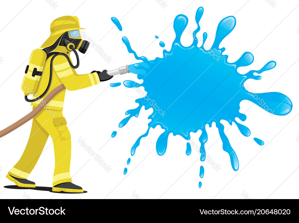 Fireman and splash of water Royalty Free Vector Image