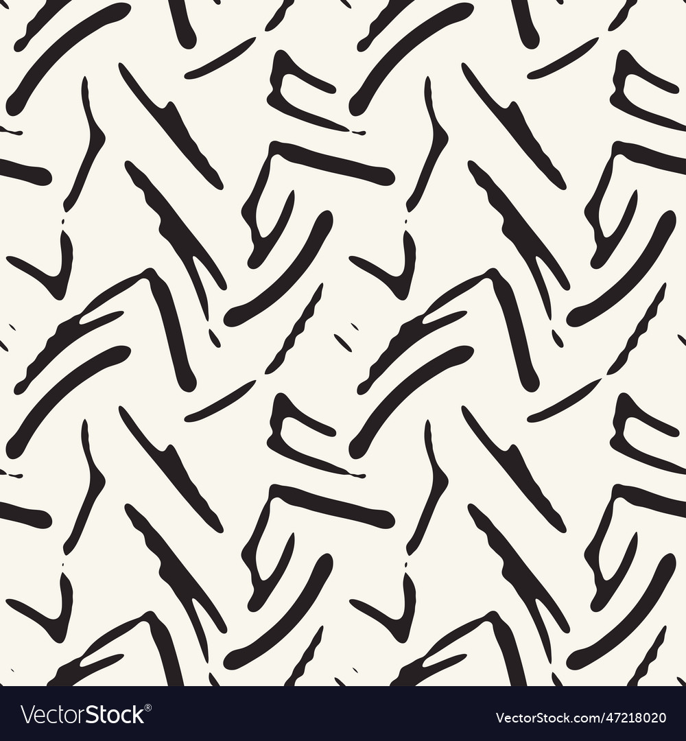 Ink drawn organic elements pattern Royalty Free Vector Image