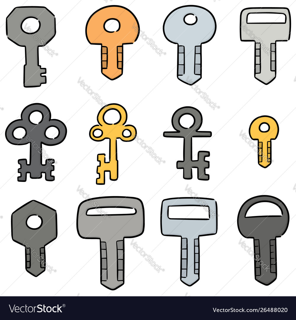 Set key Royalty Free Vector Image - VectorStock
