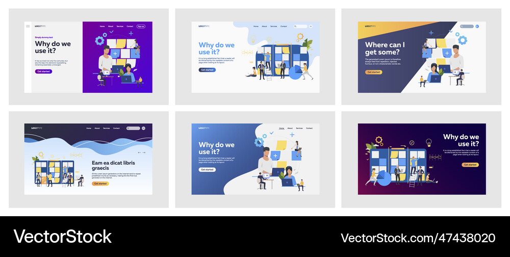 Set of people generating ideas Royalty Free Vector Image