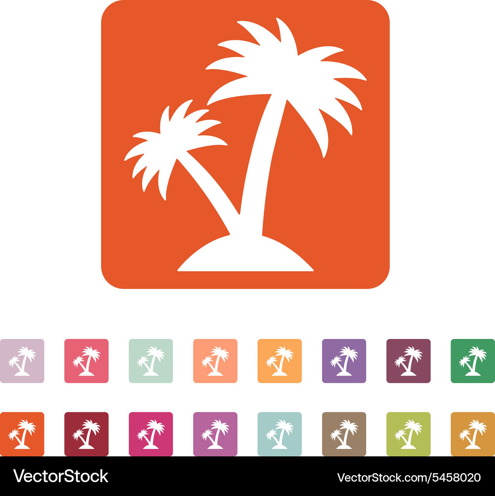 The palm icon Island symbol Flat Royalty Free Vector Image