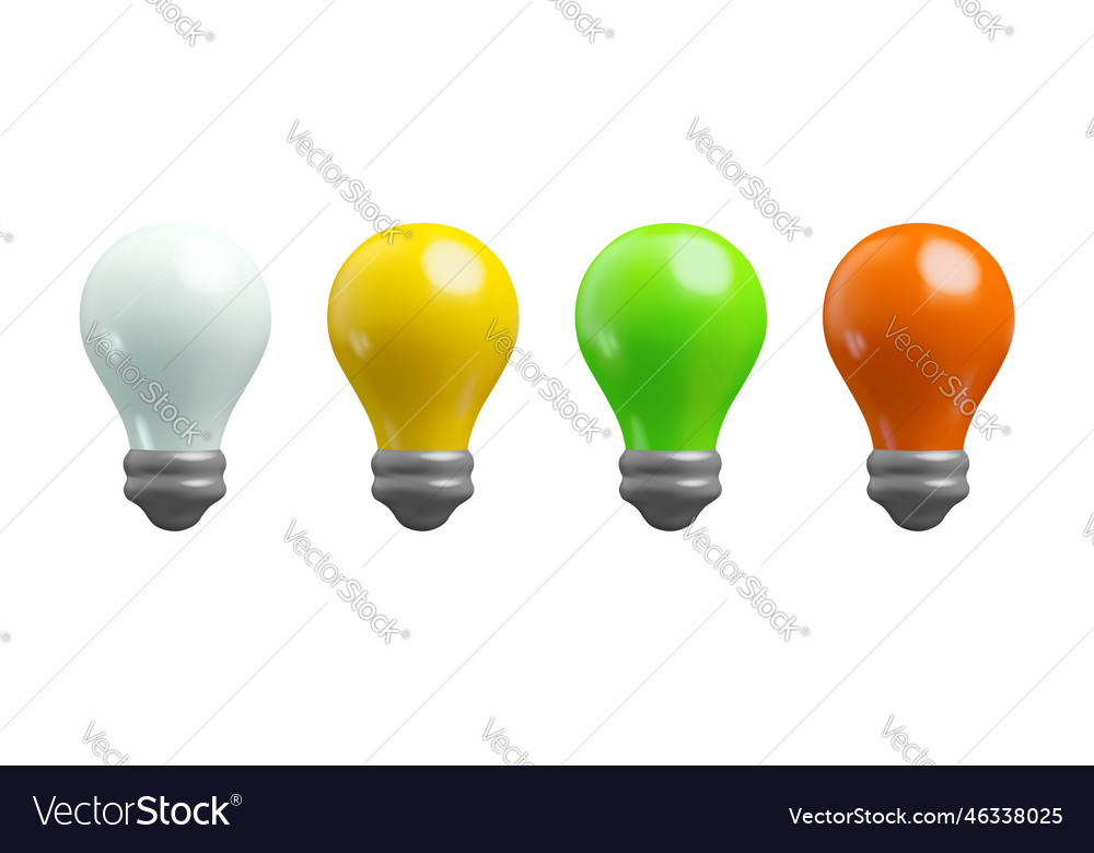 3d bulb icons set Royalty Free Vector Image - VectorStock