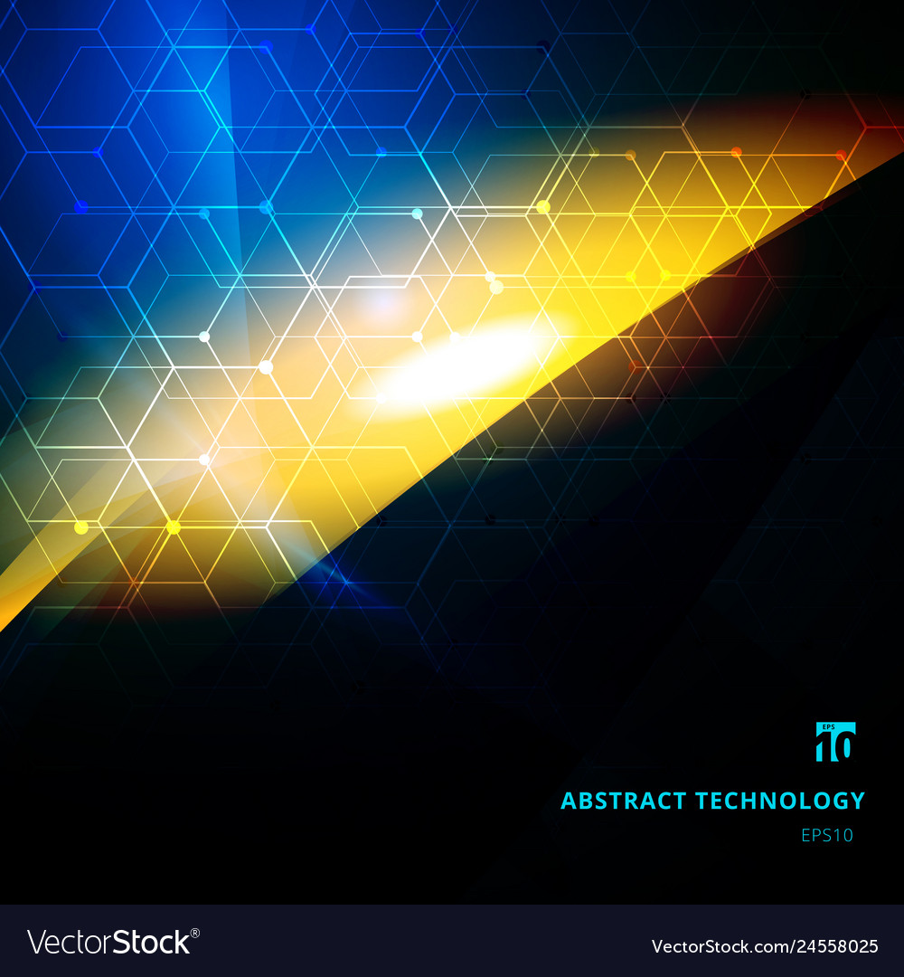 Abstract explosion light with hexagonal Royalty Free Vector