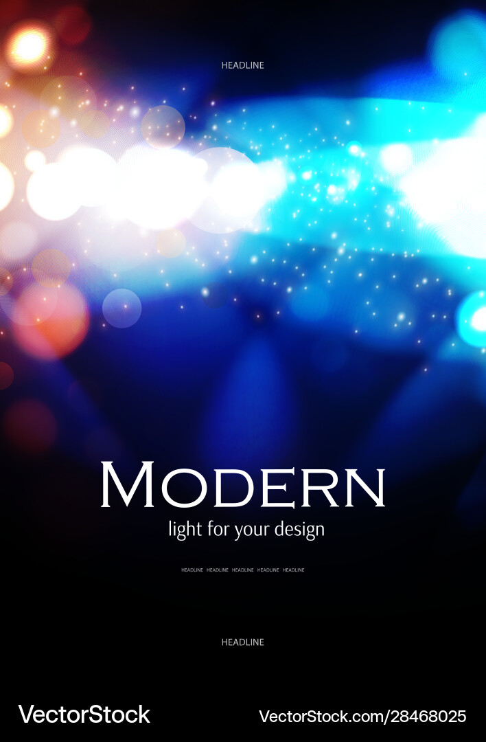 Bokeh effect poster design template with gold and Vector Image