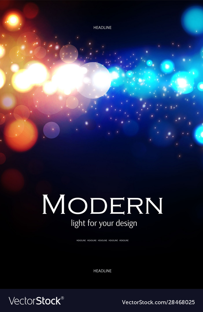 Bokeh effect poster design template with gold Vector Image