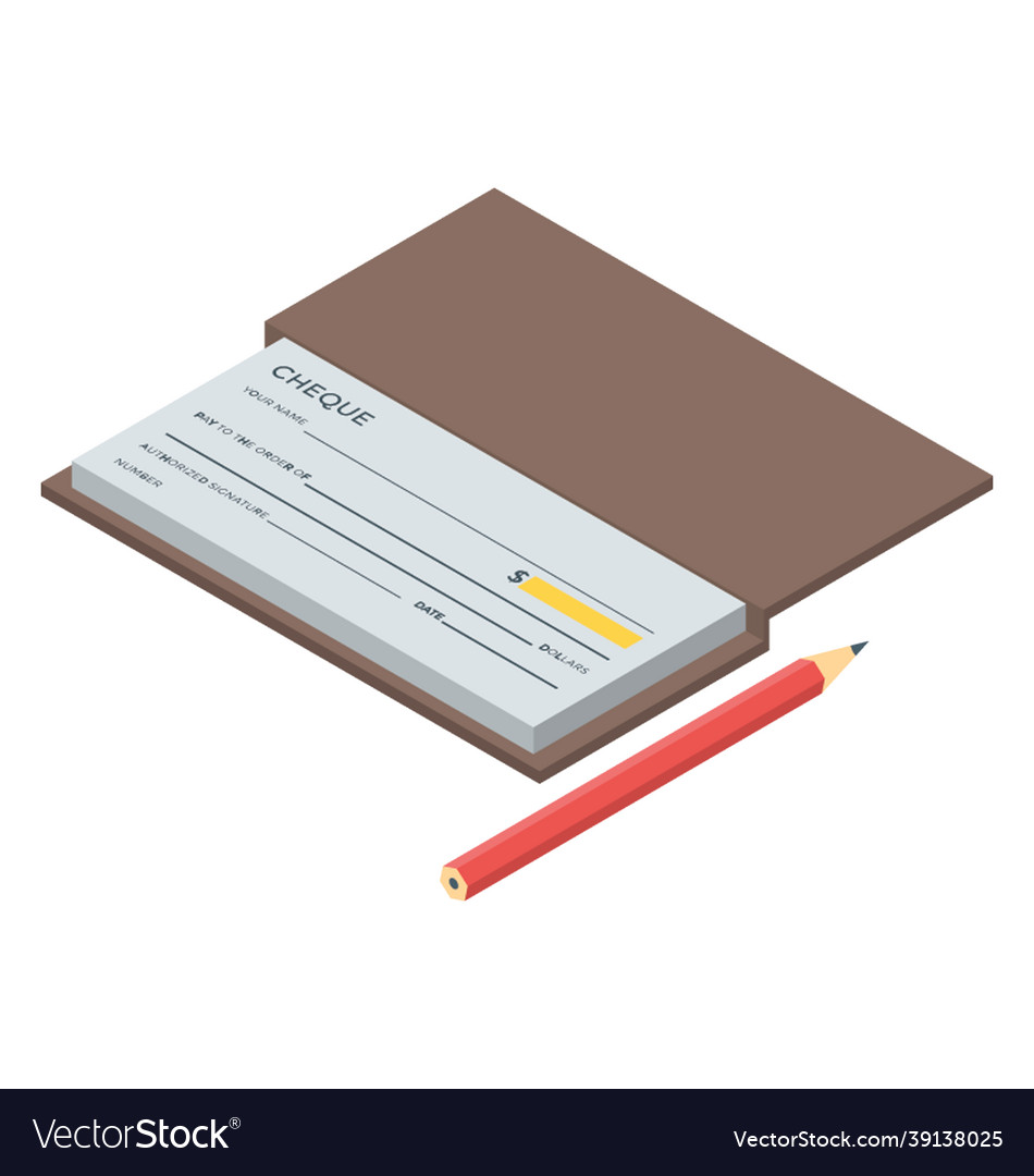 Checkbook Royalty Free Vector Image - VectorStock