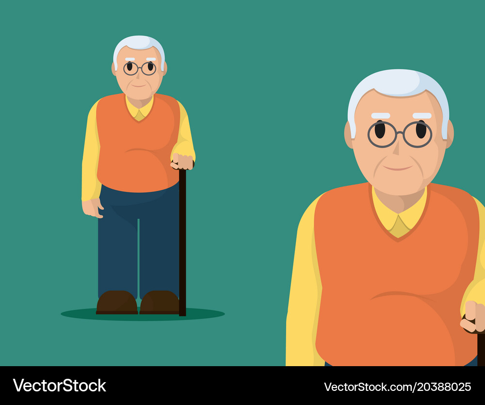 Cute grandfather cartoon Royalty Free Vector Image