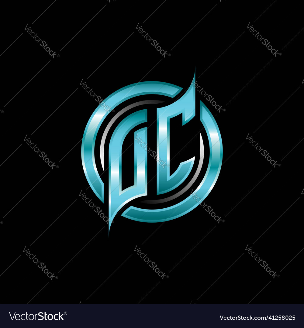 Dc initial monogram logo circle rounded Royalty Free Vector