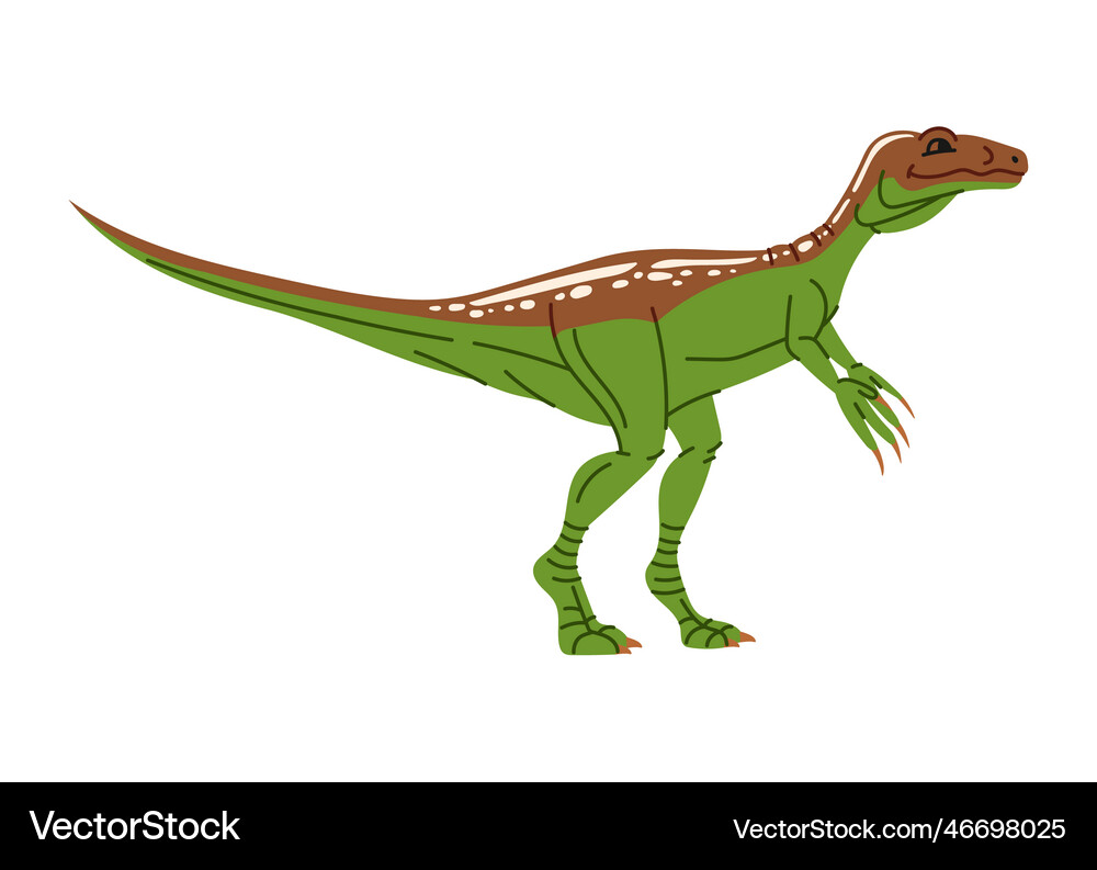 Eoraptor basal sauropodomorp cartoon dinosaur Vector Image