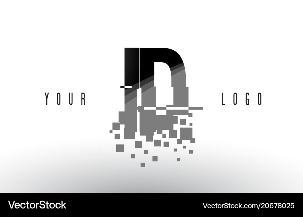 Id i d pixel letter logo with digital shattered Vector Image